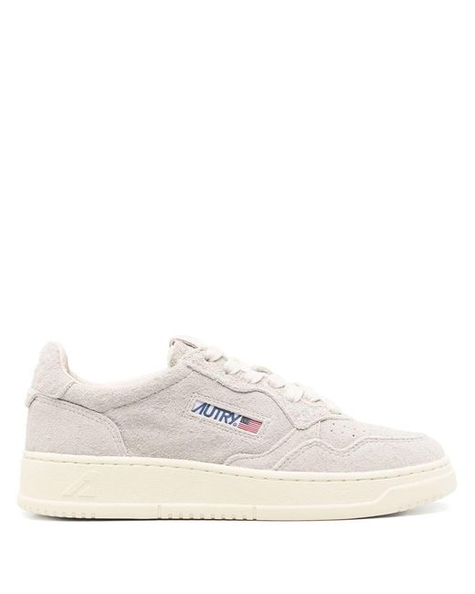 Autry Medalist Low Wom Suede/47 Shoes in White | Lyst