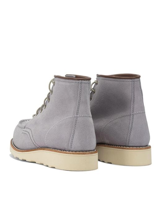 Red Wing "6' Moc Toe 3300 Dusty Abilene" Lace-Up Ankle Boots in Grey ...