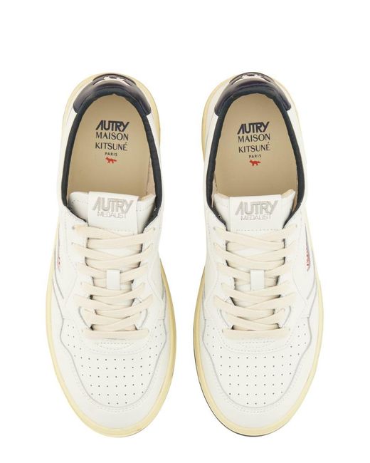 Autry X Maison Kitsune Sneaker Medalist Low in White | Lyst UK