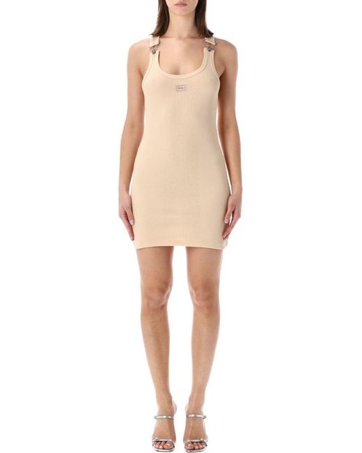 Jean Paul Gaultier Ribbed Short Dress in Natural | Lyst UK
