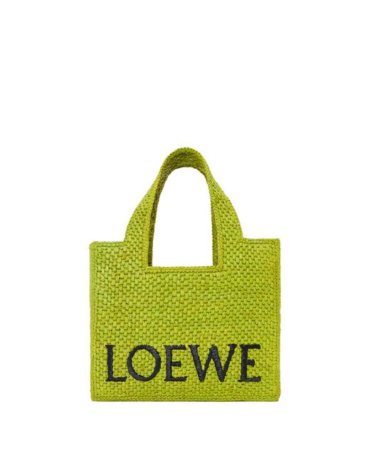 Loewe-Paulas Ibiza Loewe Font Small Raffia Tote Bag in Green | Lyst