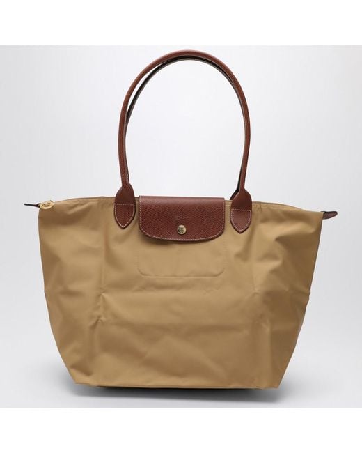 Longchamp Fawn-Coloured Le Pliage Original L Bag in Brown | Lyst