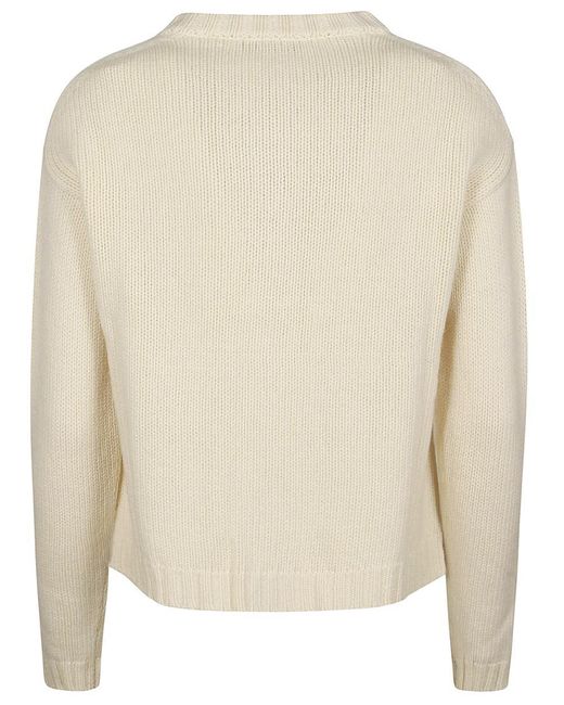 Aragona Cashmere Full Zip Turtleneck Sweater in Natural | Lyst UK