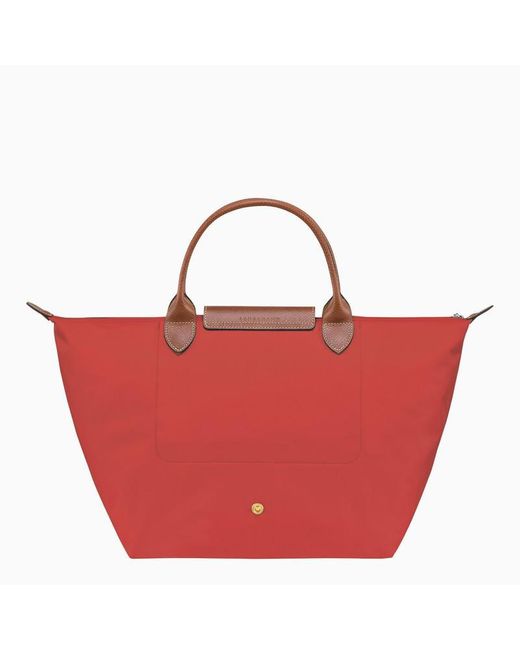 Longchamp Tomato Coloured Le Pliage Original M Bag | Lyst UK