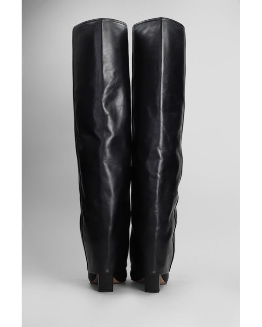 Paris Texas Jane Fold High Heels Boots in Black | Lyst UK