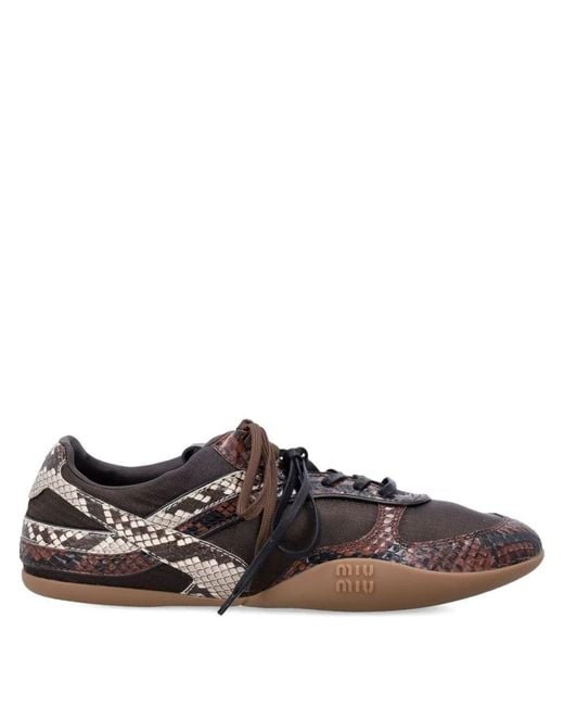 Miu Miu Gymnasium Technical Fabric And Python-Print Ayers Leather ...