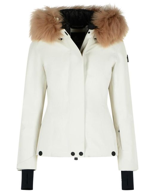 Moncler Laplance Gore-Tex Ski Down Jacket With Shearling Hem in White ...