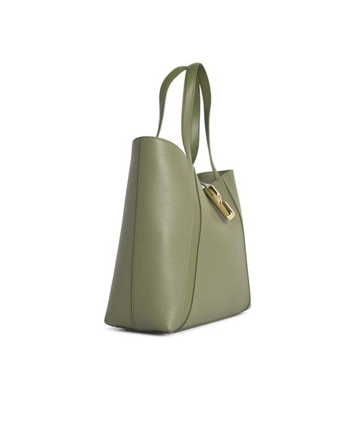 Furla 'Shopping Drop' Leather Bag in Green | Lyst UK