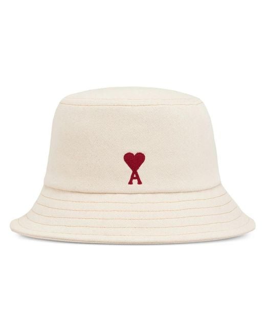 Ami Paris Adc Bucket Hat Accessories in Natural for Men | Lyst