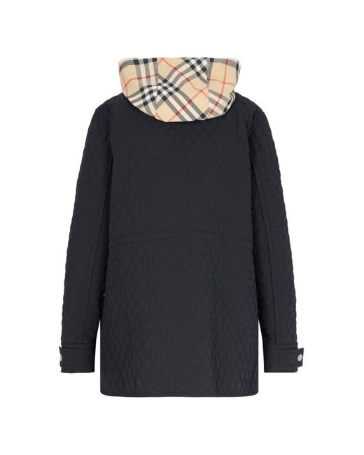 Burberry 'check' Tech Hooded Jacket in Blue | Lyst