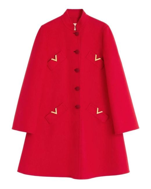 Valentino Garavani Coats in Red | Lyst UK