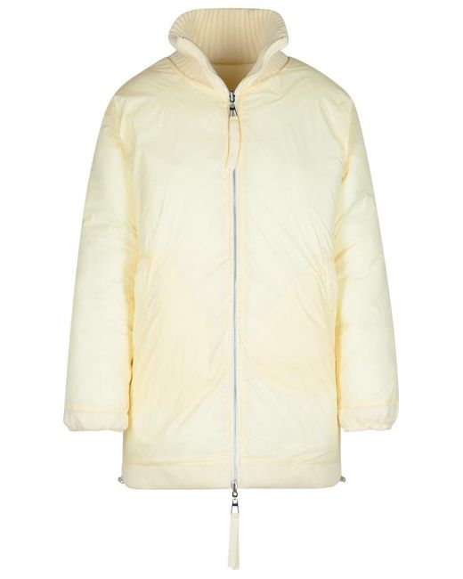P.A.R.O.S.H. 'Last' Cream Wool Blend Down Jacket in White | Lyst