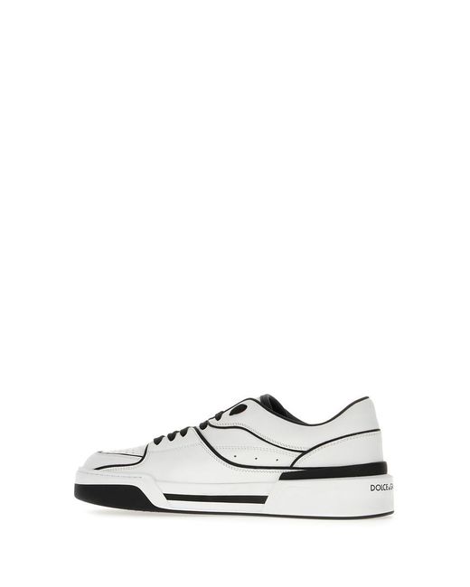 Dolce & Gabbana New Roma Bicolor Leather Low-Top Sneakers in White for ...