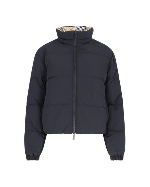 Burberry Reversible Short Down Jacket in Metallic | Lyst