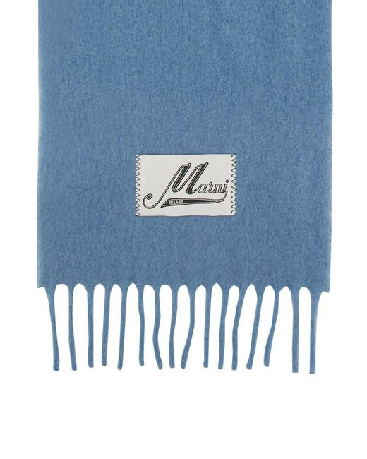 Marni Scarf With Logo in Blue | Lyst UK