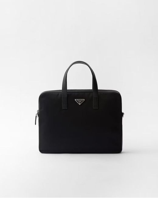 Prada Re-Nylon And Saffiano Work Bag in Black for Men | Lyst