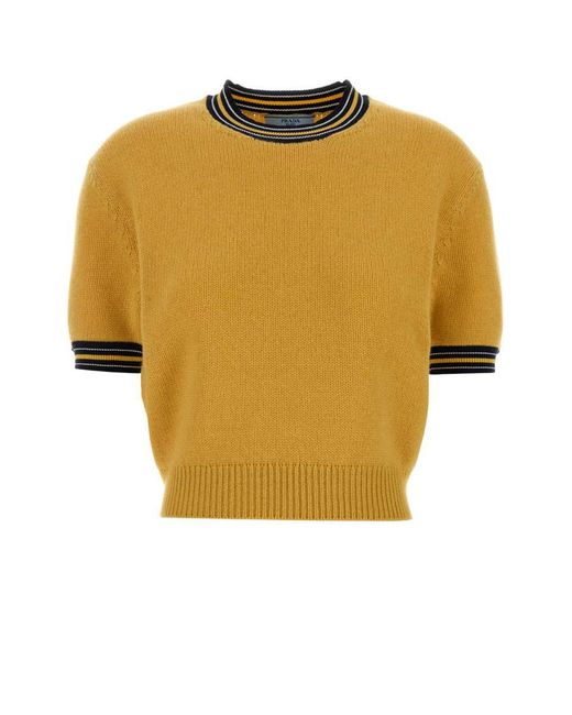 Prada Yellow Cashmere Bled Sweater | Lyst UK