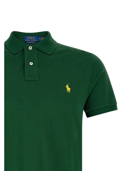 Polo Ralph Lauren Logo Embroidery Polo Shirt in Green for Men | Lyst UK