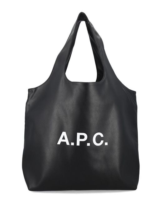 A.P.C. Ninon Tote Bag With Logo in Black | Lyst UK