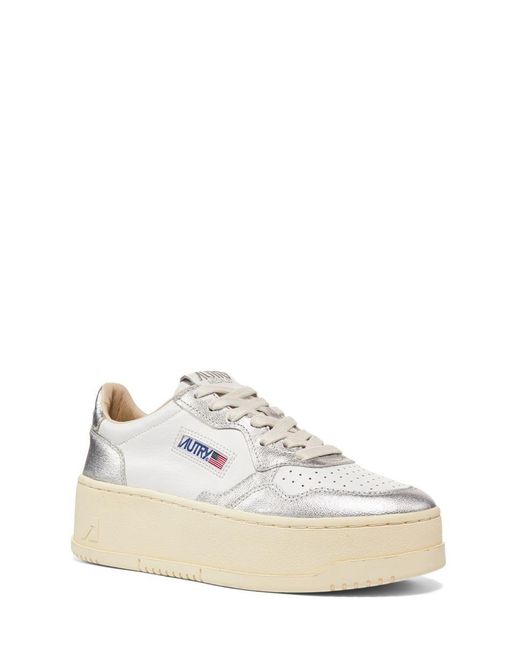 Autry Medalist Platform Sneakers in White | Lyst