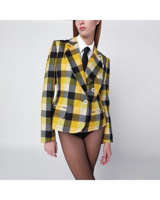 Vivienne Westwood Georgia Jacket With Pixel Check Pattern in Yellow ...