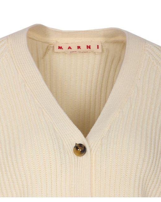 Marni Cardigan With Color Block Pattern in Natural | Lyst UK