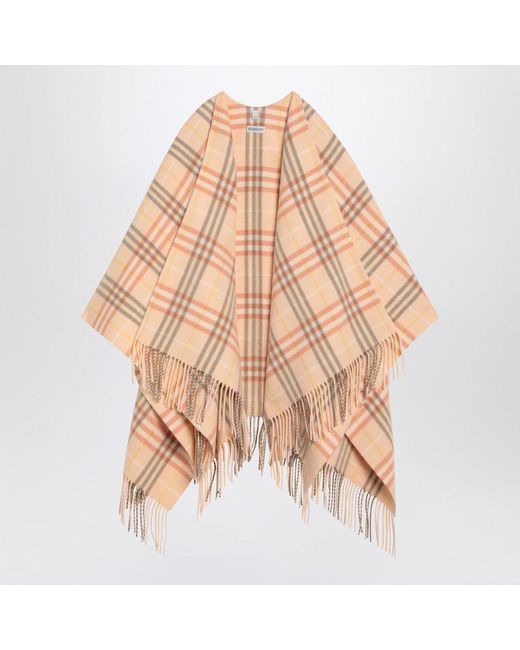 Burberry Check Pattern And Cape in Brown | Lyst
