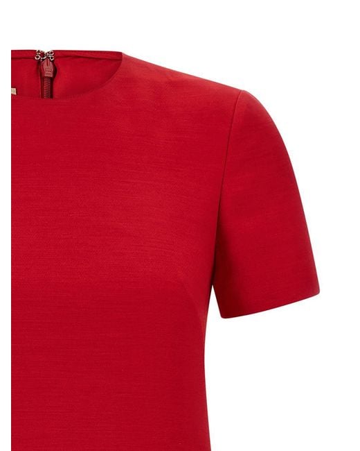 Valentino Garavani V Dress in Red | Lyst UK