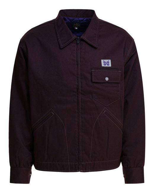Needles "Pe/C Twill" Lightweight Jacket in Blue for Men | Lyst UK