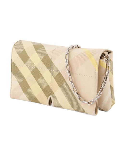 Burberry Snip Mini Wallet On Chain in Natural | Lyst