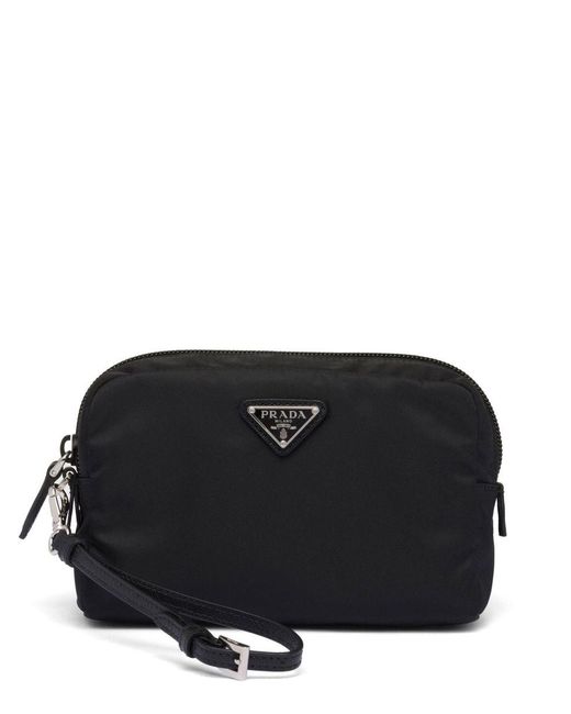 Prada Re-Nylon Zip-Up Pouch in Black | Lyst