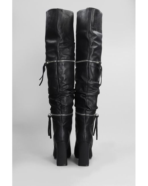 GOLD&ROUGE Rouge Hoki High Heels Boots in Black | Lyst