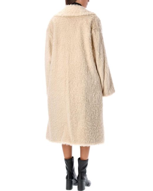 Stand Studio Nicole Faux-fur Coat in Natural | Lyst