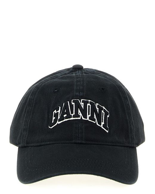 Ganni Canvas Cap in Black | Lyst UK