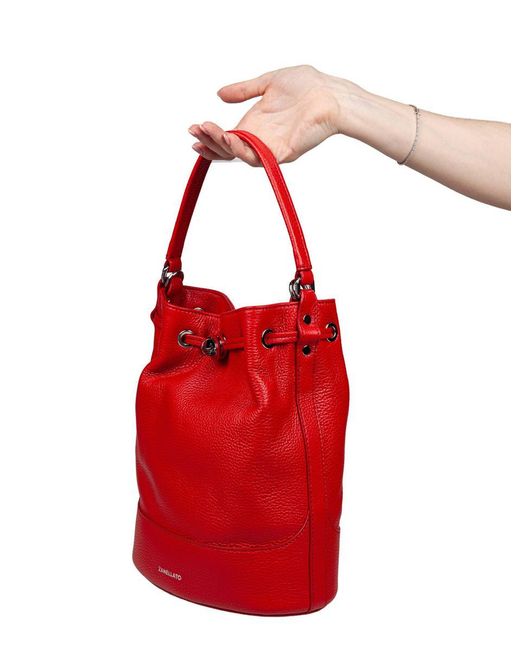 Zanellato Leather Bucket Bag in Red | Lyst
