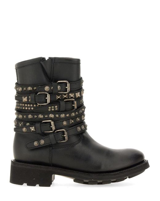 Ash Waxy Leather Ankle Boots in Black | Lyst