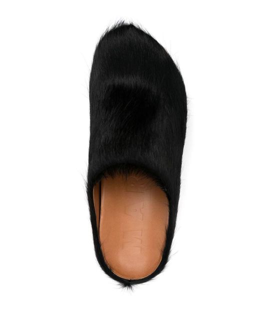 Marni Leather Sabot With Platform Sabot in Black | Lyst