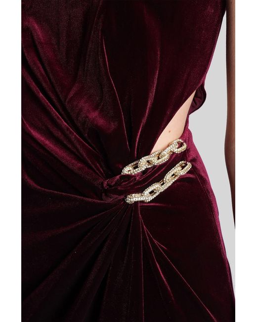 Self-Portrait Long Dress in Red | Lyst UK