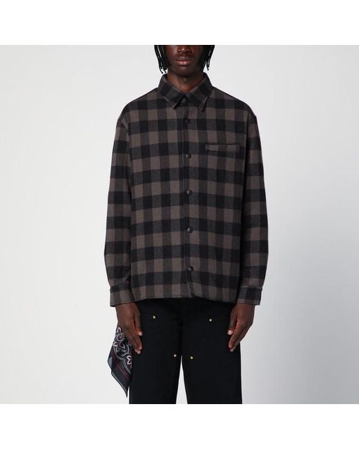 Destin Check Pattern And Overshirt in Black for Men | Lyst