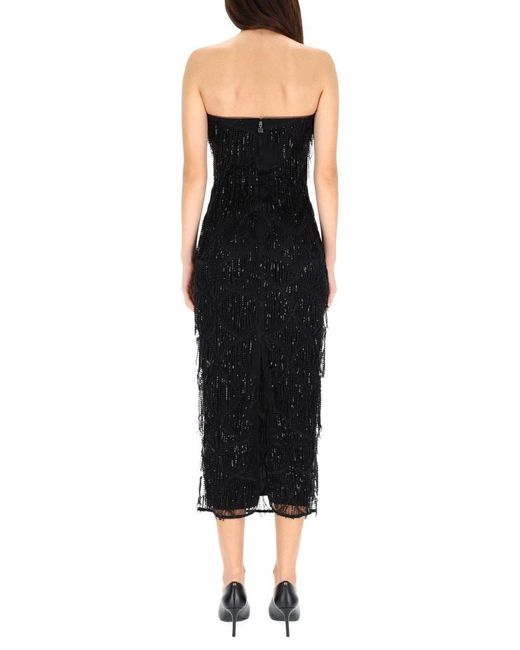 ROTATE BIRGER CHRISTENSEN Strapless Midi Dress in Black | Lyst UK