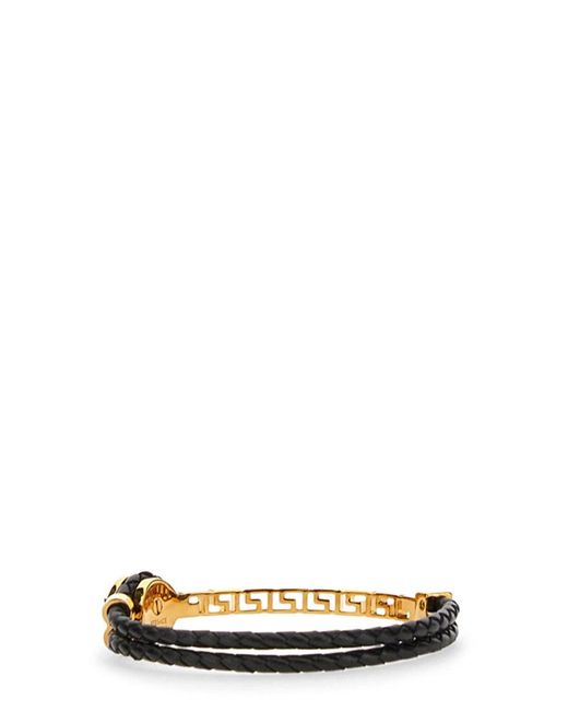 Versace Leather Bracelet With Jellyfish And Greek Motif in Brown,Black ...