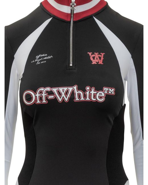Off-White c/o Virgil Abloh Black Midi Dress With Zip And Logo | Lyst