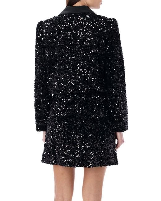 Self-Portrait Sequin Jacket in Black | Lyst