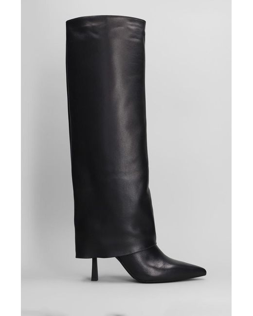 GISÉL MOIRÉ Emily High Heels Boots in Black | Lyst