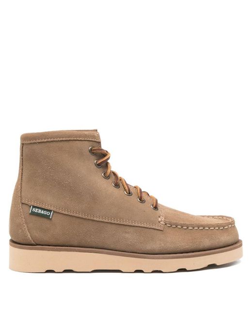 Sebago 'Tala' High-Top Leather Sneakers in Brown | Lyst
