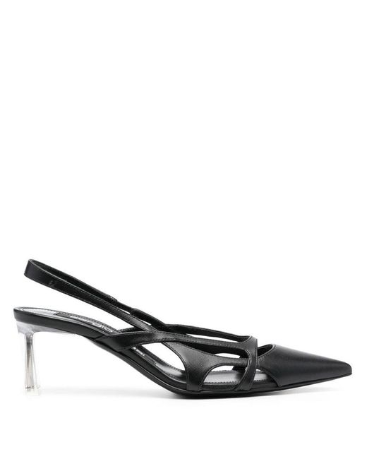 Sergio Rossi Aracne 65mm Leather Slingback Pumps In Black Lyst