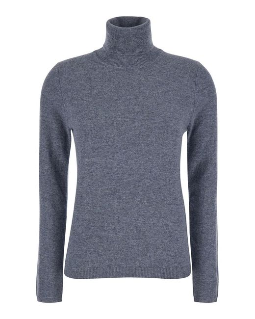 Plain Turtleneck in Blue | Lyst