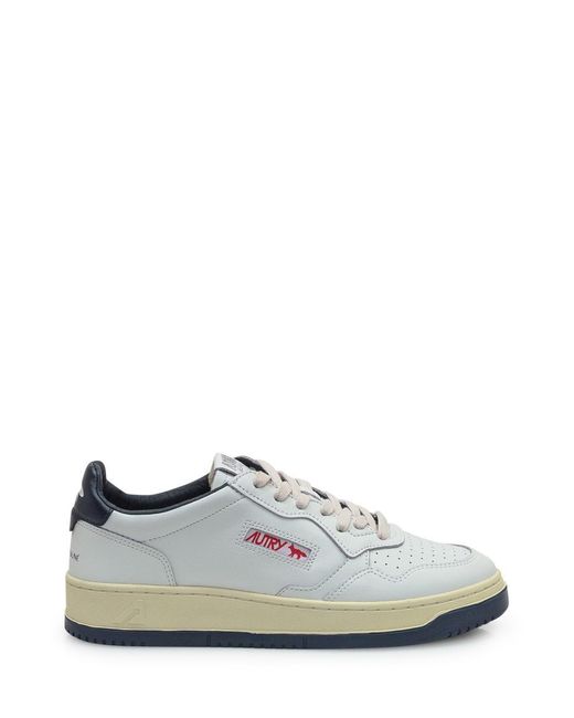 Autry X Maison Kitsune Autry X Maison Kitsuné Leather Sneakers in White ...