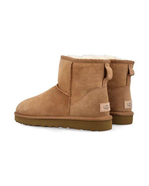 UGG Classic Mini Ii Suede Boots With Shearling Lining in Brown | Lyst