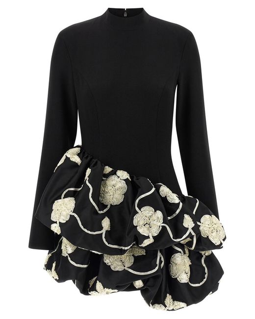 ROTATE BIRGER CHRISTENSEN '3D Flower Bubble' Dress in Black | Lyst UK